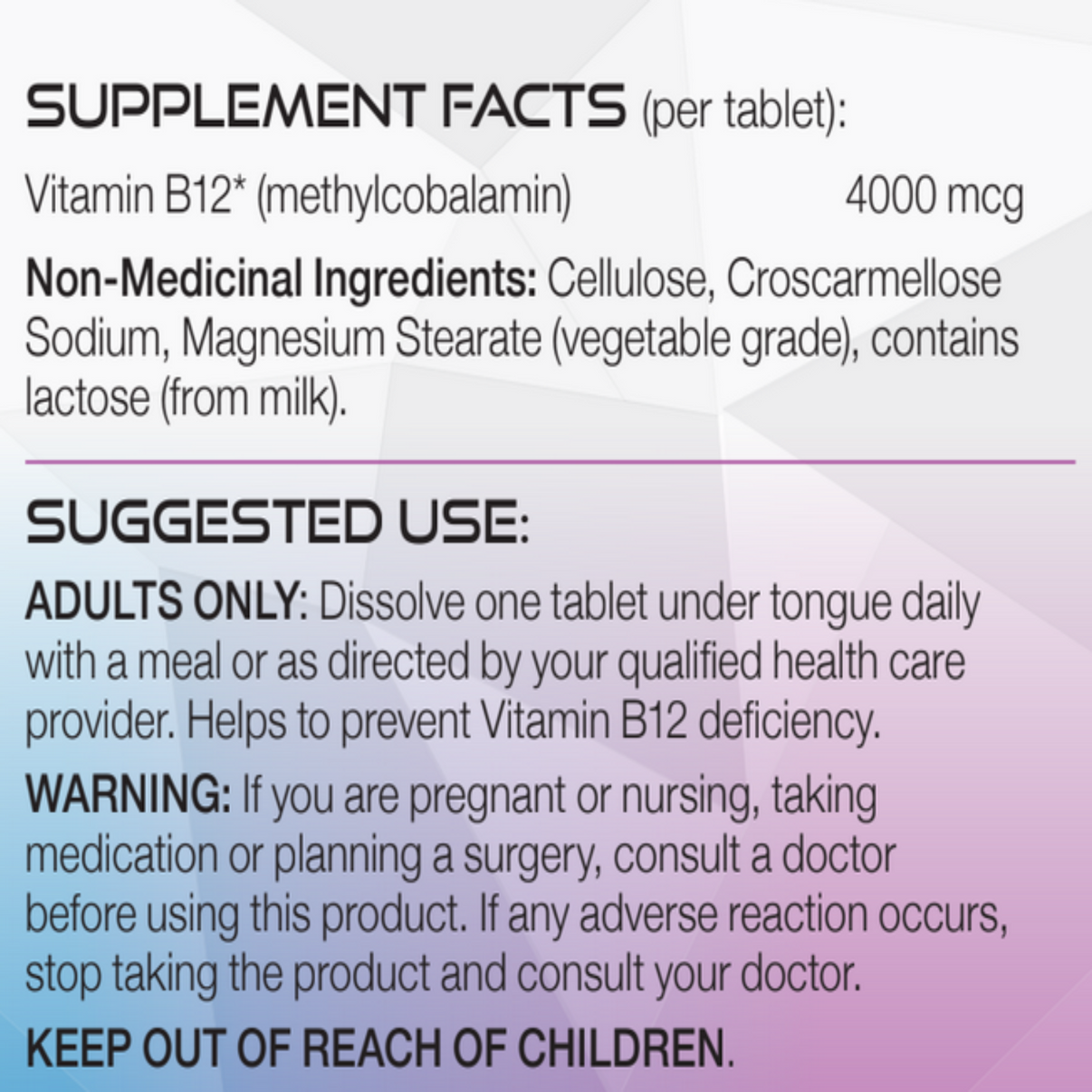 Vitamin B12 from the Martin Clinic
