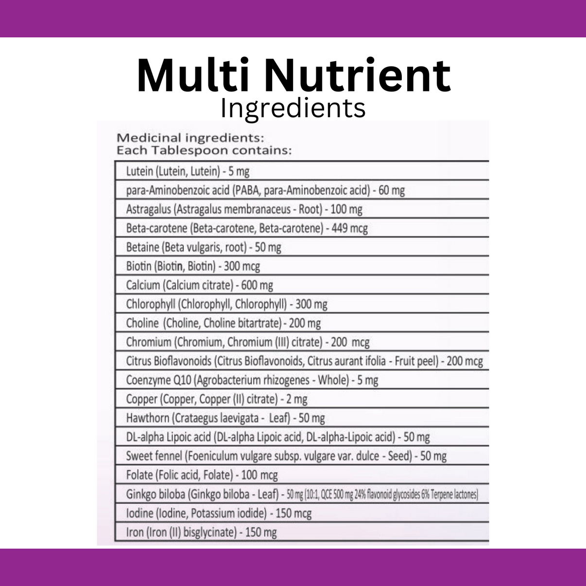 Multivitamin Liquid from the Martin Clinic